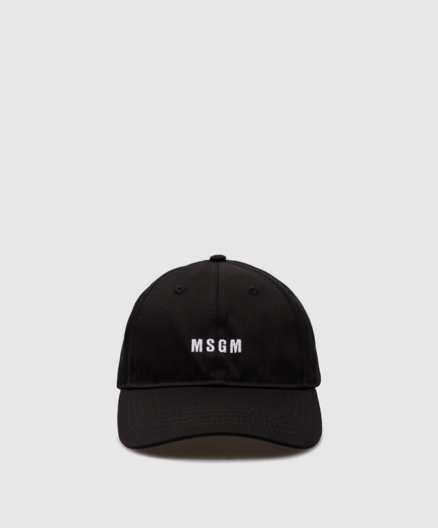 MSGM - Чорна кепка з вишивкою логотипа 3740ML04247578 купити в Symbol