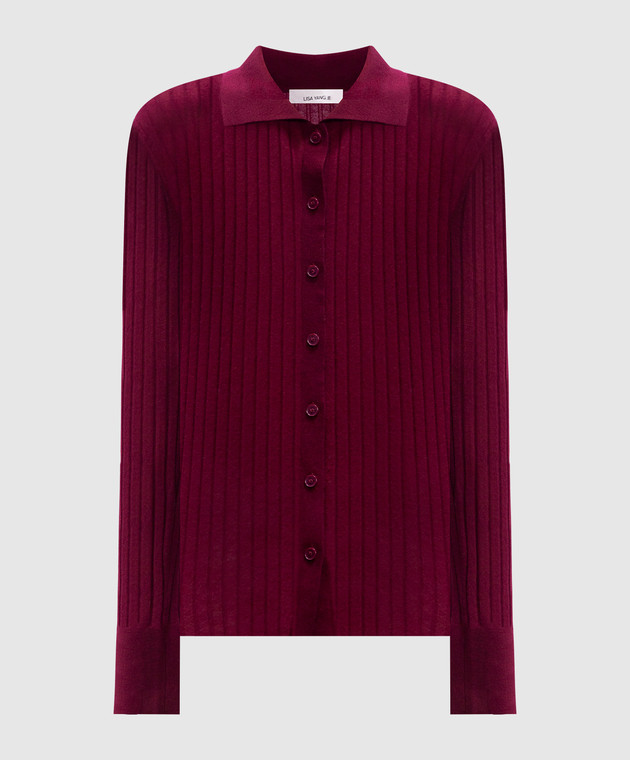 LISA YANG - Бордовий джемпер Aria з кашеміру з коміром-поло 2023213 ...
