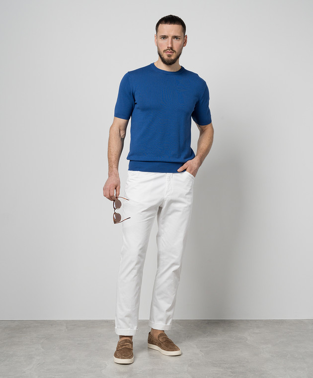 Cashmere&Whiskey - Синя футболка прямого крою 32003 купити в Symbol