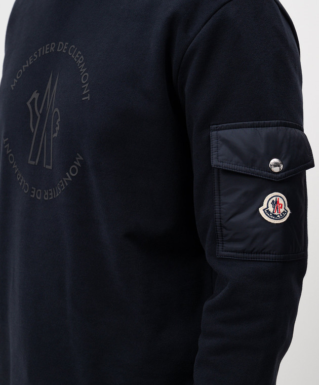 Moncler - Синій світшот з принтом логотипа J20918G0003589AHE купити в ...