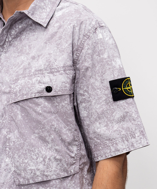Stone Island - Сіра сорочка з принтом K1S151100013S0143 купити в Symbol
