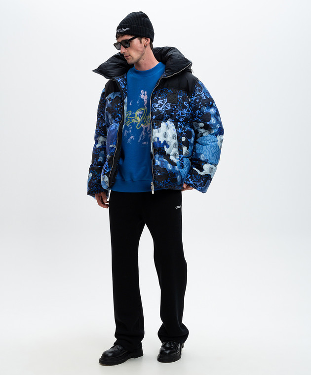 Off-White - Синій світшот Script Mary з вишивкою логотипа ...