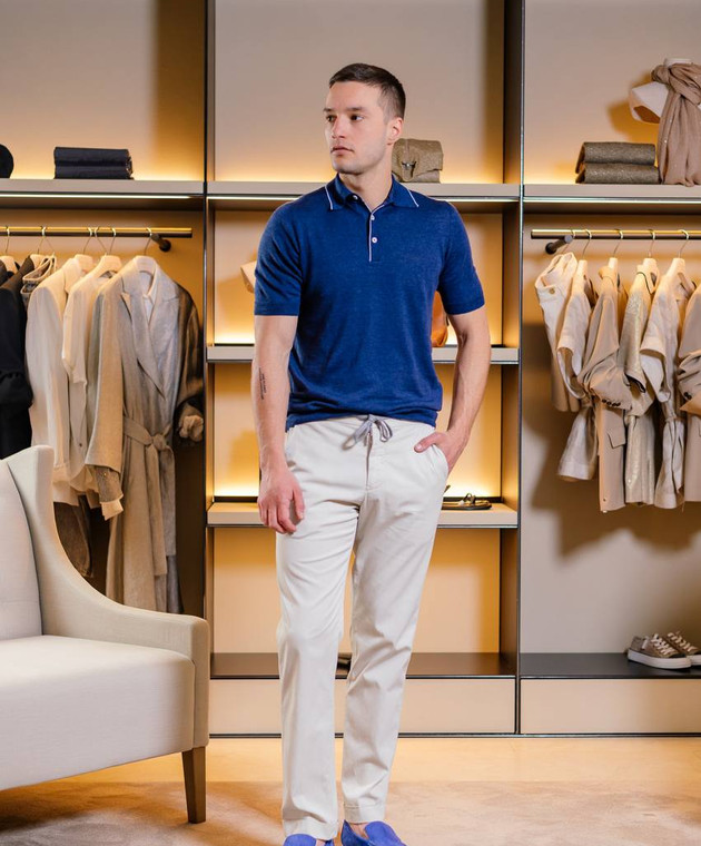 Marco Pescarolo - Бежевые зауженные брюки Caracciolo CARACCIOLO4908 ...