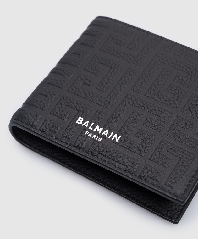 Balmain - Чорне шкіряне портмоне з логотипом DM1NM061LPSE купити в Symbol