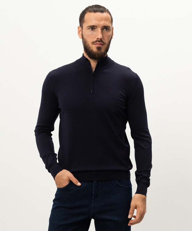 COLOMBO - Синий джемпер с кашемиром и шелком. MA04552FF00150 купить в ...