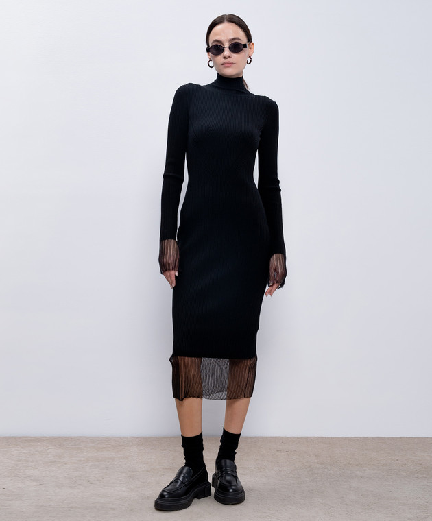 Max Mara Sportmax - Черное платье ALIBI с шерстью ALIBI купить в Symbol