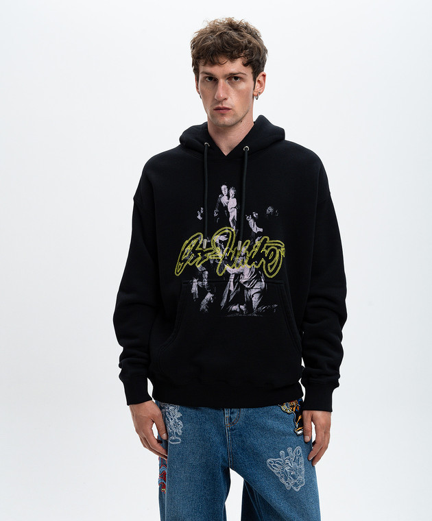 Off-White - Черный худи Script Mary с вышивкой логотипа ...