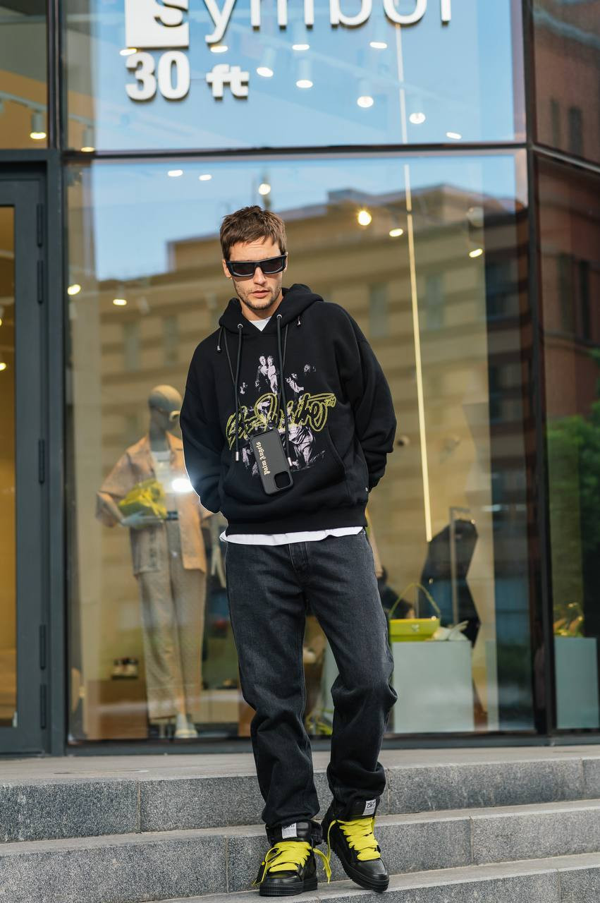 Off-White - Черный худи Script Mary с вышивкой логотипа ...